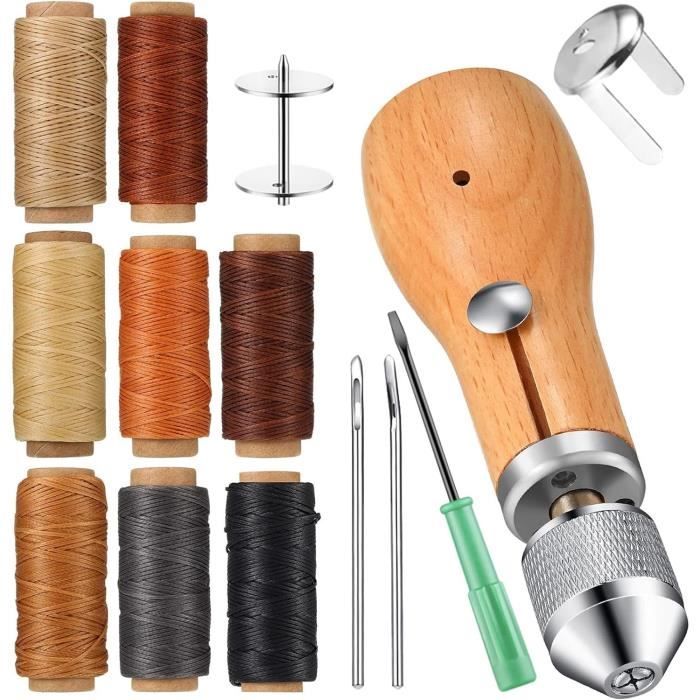 Kit De Couture Pour Cuir, Polyvalent Aiguille Cuir Avec 8 Faisceaux De Fils, Ensemble D'Outils ...