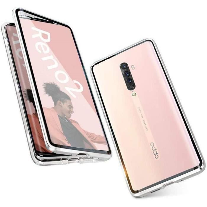 Coque Oppo Reno 2 MagnétiqueAvant et Arrière Verre Trempé Transparente Plustection avec 360 ...