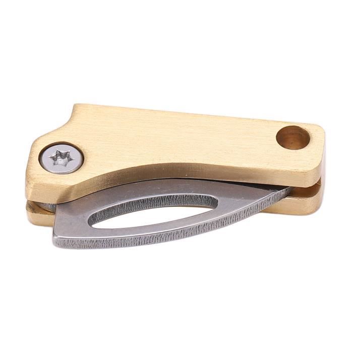 Petit couteau pliant Mini couteau en laiton pliable porte-clés ...
