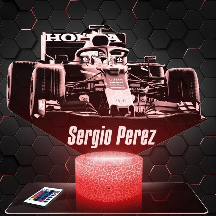Lampe De Chevet, Veilleuse Tactile Formule 1 F1 - S. Perez Lampe 3D Led ...