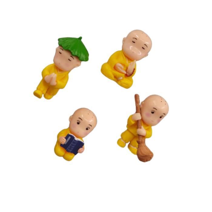 4pcs petit moine réfrigérateur autocollant magnétique créatif drôle ...