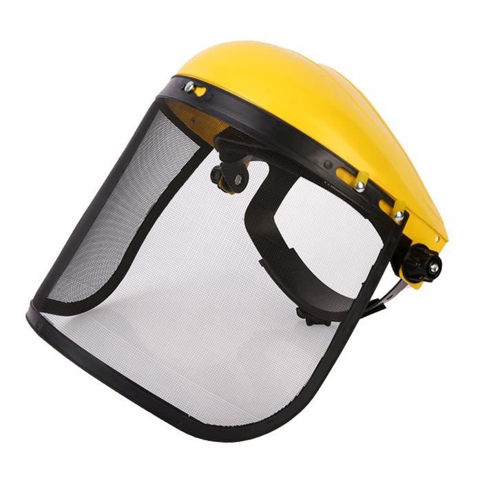 Casque de tronçonneuse OMABETA - Jaune - Visière réglable en maille ...