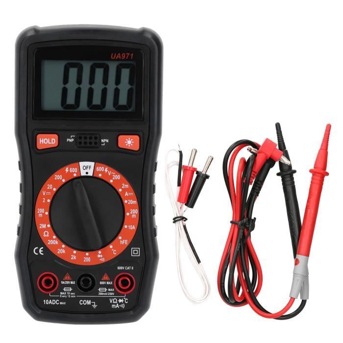 Qiilu Multimètre LCD grand écran UA971 Multimètre Digital Grand Écran ...