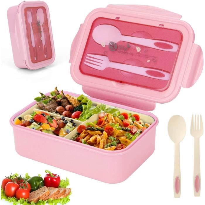 Lunch box avec compartiments, lunch box pour enfants et adultes (rose ...