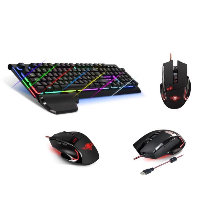 CLAVIER GAMER BLACK EDITION RÉTRO-ÉCLAIRÉ LED 7 COULEURS ANTI-GHOSTING ...