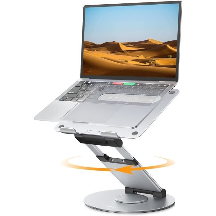 Support Ordinateur Portable, Support Laptop Réglable Avec Base Rotative ...