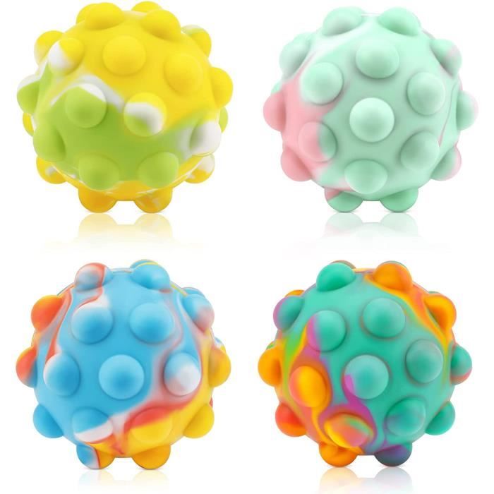 Pop Stress Balls, PopIt Ball Fidget Squeeze Toy, BPA Free Push Rainbow ...