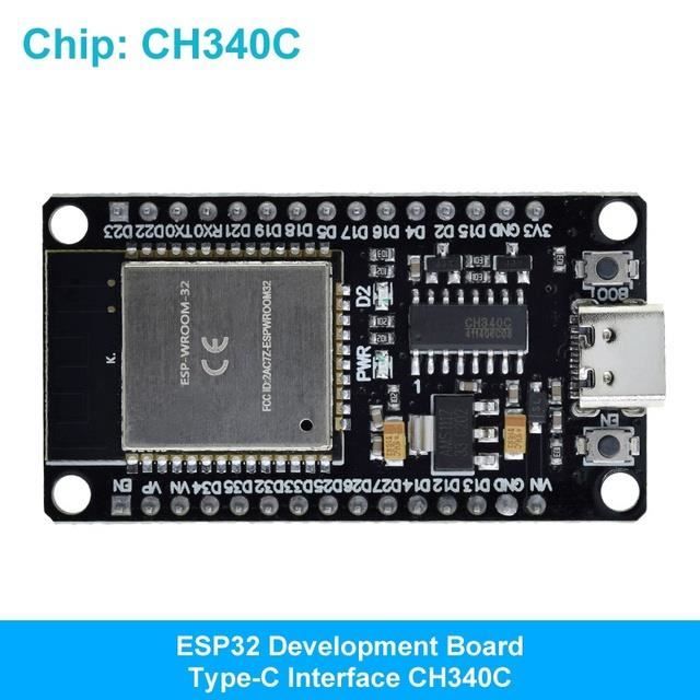Circuits intégrés,Type-C ESP32 CH340C--Carte de développement ESP32 WiFi + Bluetooth ...