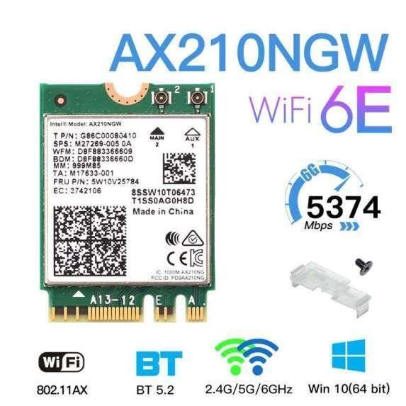 GP08868-Carte réseau Intel AX210NGW wi fi 6E 802.11AX. 2.4 mb-s. 3000-5 ...