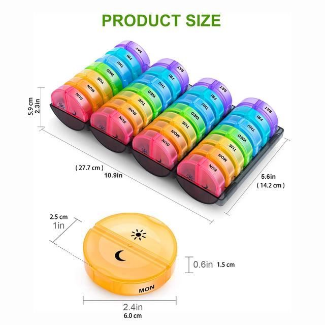 Pill storage box,320-D--Pilule portable de 7 jours, récipient de ...