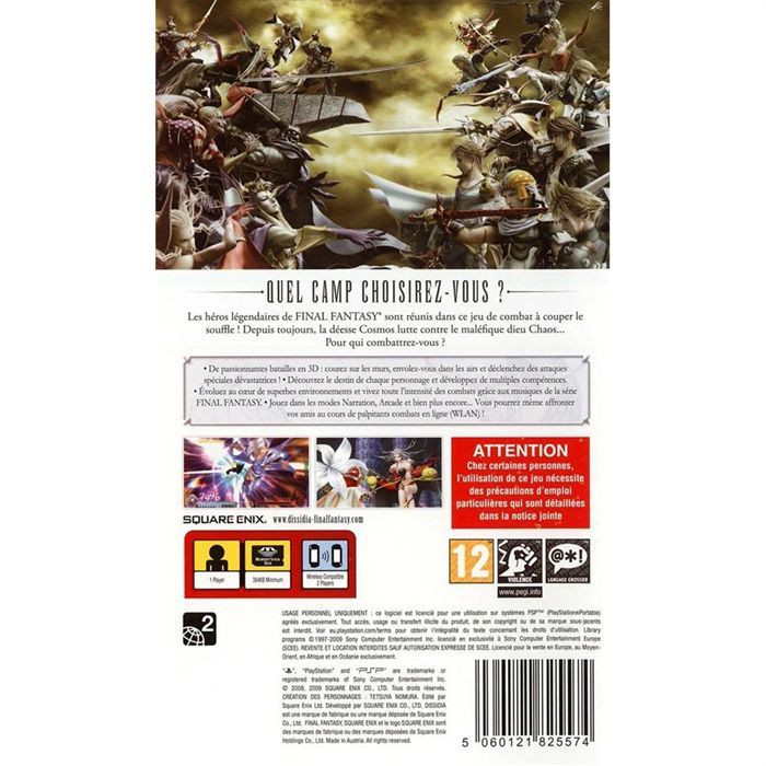 FINAL FANTASY DISSIDIA / JEU CONSOLE PSP - Cdiscount Jeux vidéo