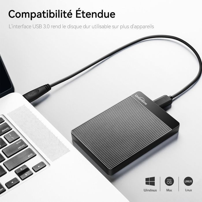 Disque Dur Externe - UNIONSINE - HD2510 - 500Go - USB 3.0 - Portable 2. ...