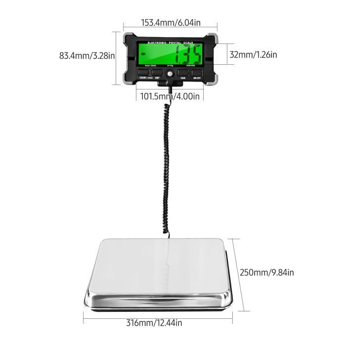 120 kg - Balance postale électronique PS21 en acier inoxydable,avec ...