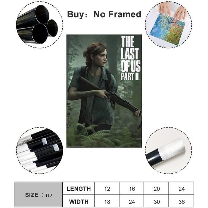 The Last of US 2 Ellie Gaming Posters Lot de 4 affiches sur toile décorative pour salonchambre à ...