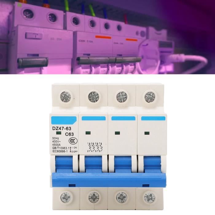 Disjoncteur miniature - CIKONIELF - 4 pôles - 63 A - Ignifuge - Montage sur rail DIN - Cdiscount ...
