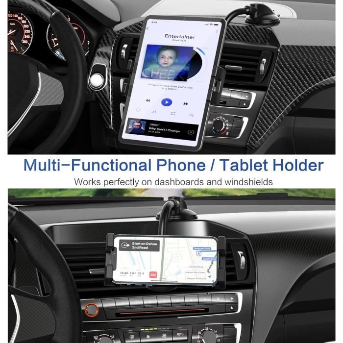 Support Tablette Voiture Tableau De Bord, Fixation Ipad Vehicule Avant ...