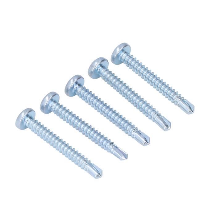 Zerone Vis autoperceuses 50pcs vis auto-perceuse croix zingué matériel ...