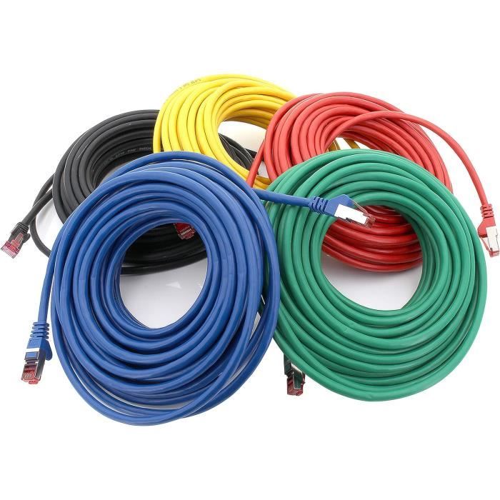 Câble réseau Cat.6 10m 10 couleurs Câble Ethernet Câble réseau Lankabel ...