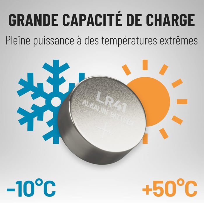 100x Pile LR41 AG3-1,5V Alcaline étanche avec Longue durée - LR736 ...