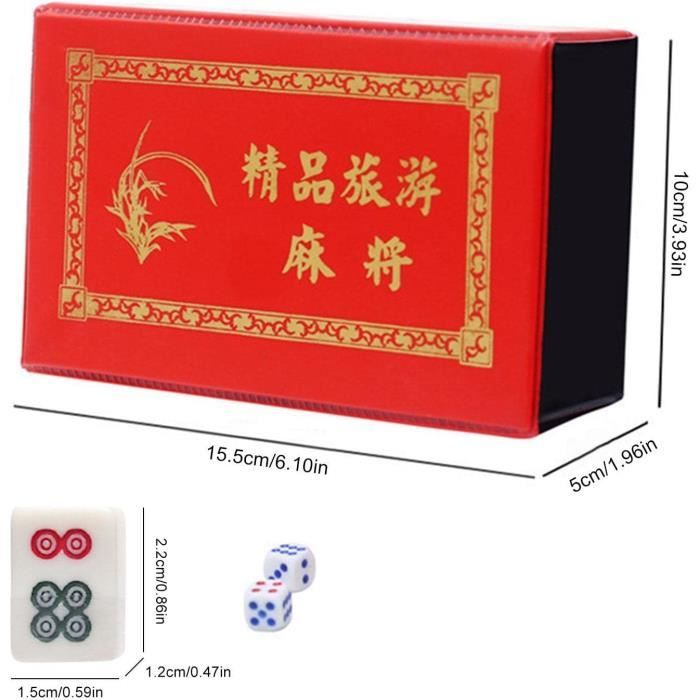 Ensemble De Jeu De Mahjong Chinois Avec Étui De Transport, 144 Pièces ...