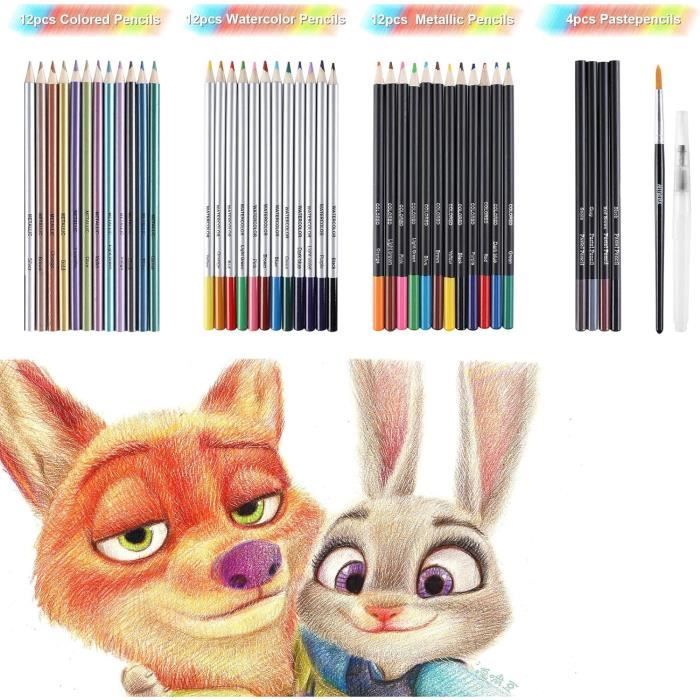 84 Crayons De Couleurs Et Crayons De Dessin Avec Accessoires De Dessin ...