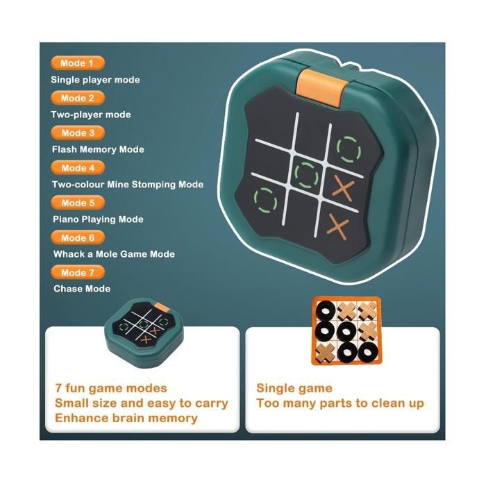 Jeu Tic Tac Toe électronique Jeu de Puzzle Tic Tac Toe 3-en-1Jeu de ...