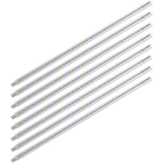 8x LED Lampe sous meuble 30cm, Lampe Reglette 2W, 170lm, Blanc Chaud ...