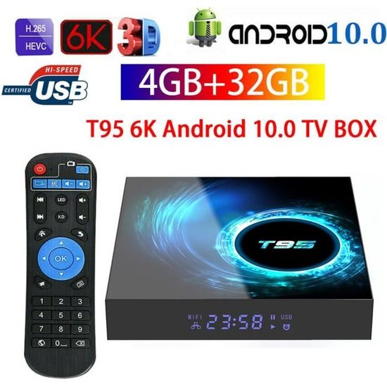 Décodeur réseau T95 H616 Lecteur 6K HD Android 10.0 Norme européenne - Cdiscount TV Son Photo
