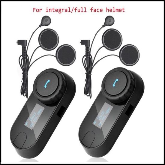 RUMOCOVO Intercom Moto, Interphone avec écran LCD, kit mains-libres , 2 ...