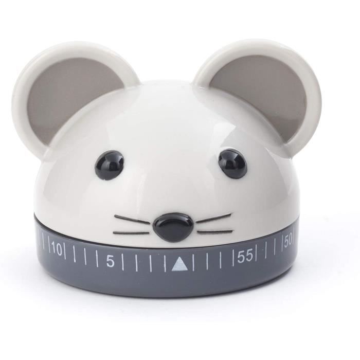 Minuteur de Cuisine Design Souris, ABS, Acier, Grey, 6,3 x 6,2 x 5,2 cm ...