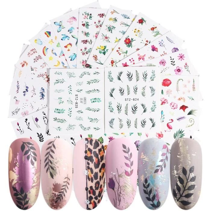 Nail Art Sticker,68 Feuilles Autocollant De Transfert D'eau Autocollant ...