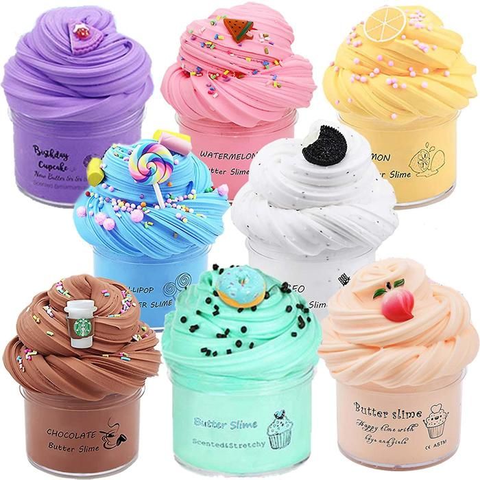 70 / 200ml Slime Set, Fluffy Butter Slime Kit, DIY Stress Relief Fluffy ...