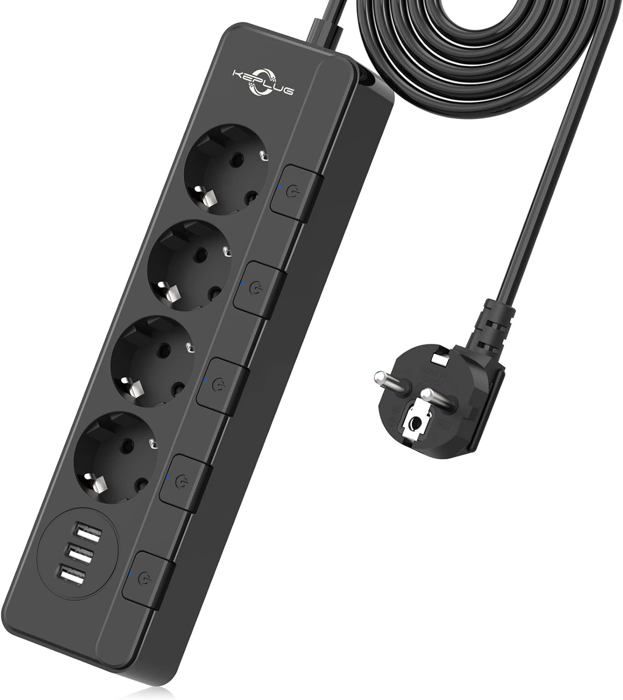 Multiprise Electrique (4000W/16A), Multiprise Parafoudre 500J avec ...