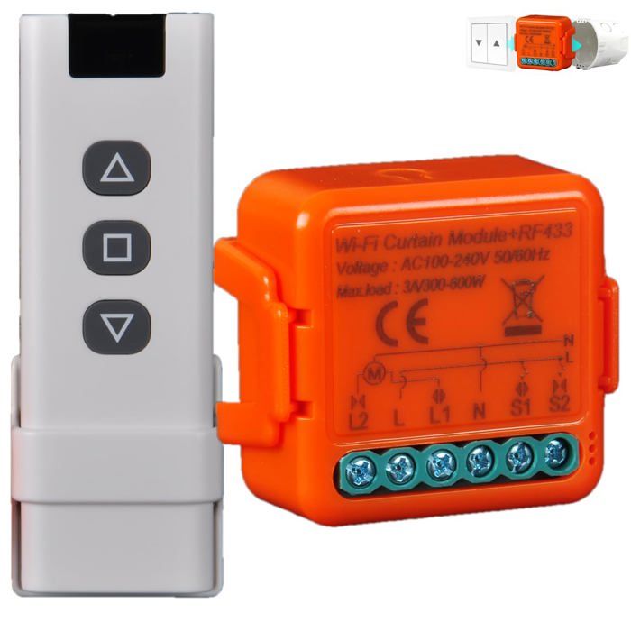 Commutateur de volets roulants WiFi RF,avec télécommande RF 433MHZ ...