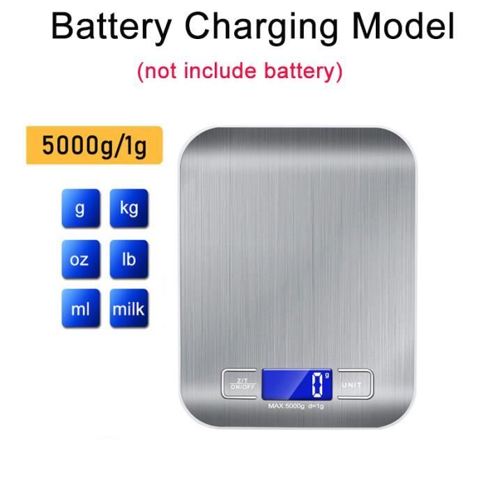 Batterie 5kgx1g - Balance de cuisine électronique en acier inoxydable ...
