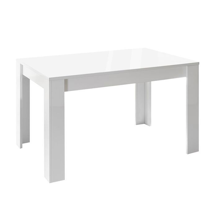 WEISS - Table Repas Extensible Blanc Laqué Brillant - Cdiscount Maison