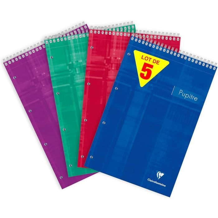86152C Lot De 5 Blocs Pupitre À Spirale En-Tête - A4+ 21X31,8 Cm - 160 ...
