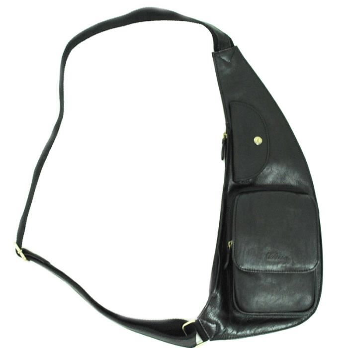Sac Body homme Cuir - Noir Noir - Cdiscount Bagagerie - Maroquinerie