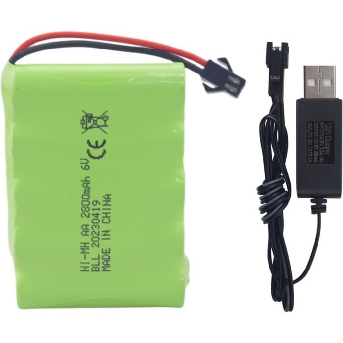 1Pcs 6.0V 2800Mah Aa Li-Batterie Rechargeable &Sm-2P Plug Avec 1Pcs ...