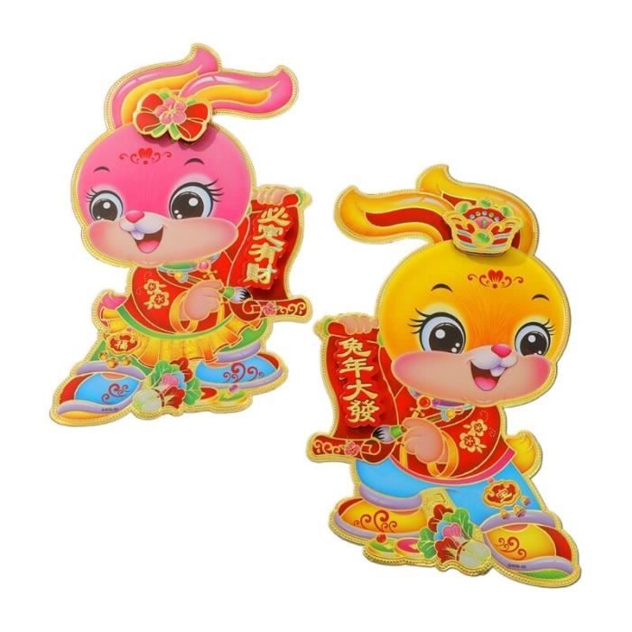 Decoration De Table - Centre De Table CRAZE Chinese Rabbit Year Window ...
