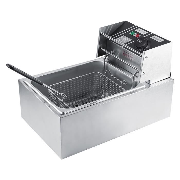 6L Friteuse électrique Machine à frites avec 1 Panier en acier inox PR ...