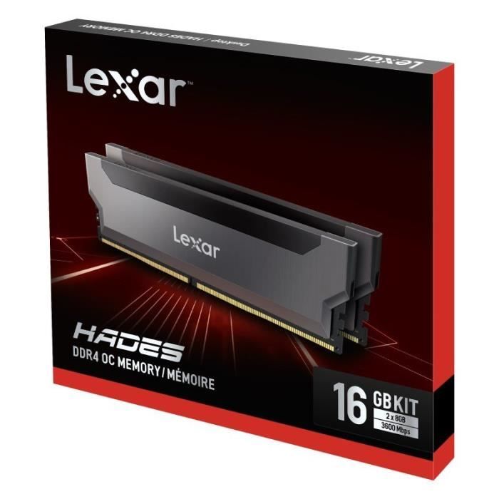 Kit Barrettes mémoire 16Go (2x8Go) DIMM DDR4 Lexar Hades RGB PC4-28800 ...