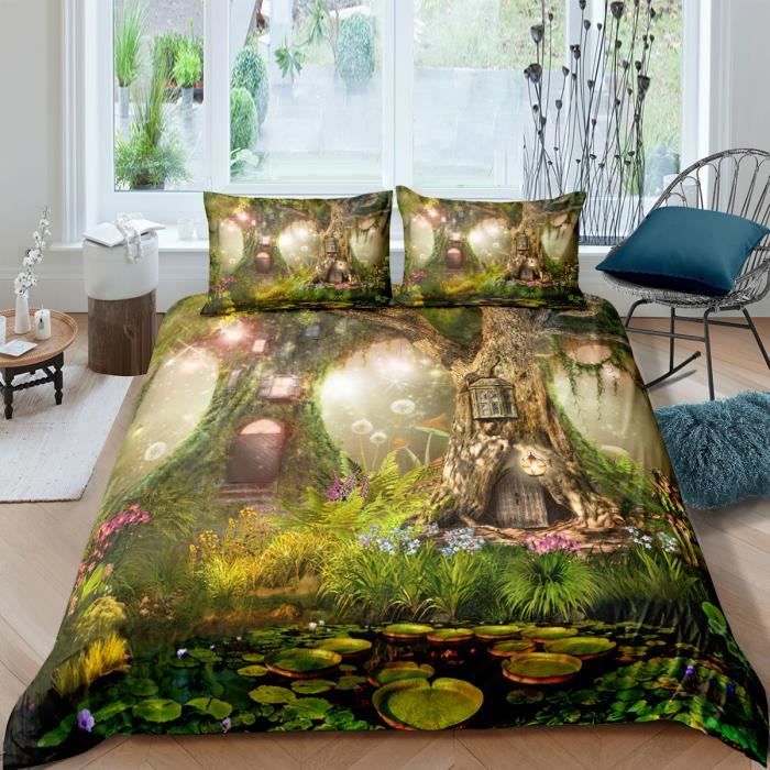 La maison des fées de la forêt Parure de lit 3 pieces 1 housse de ...