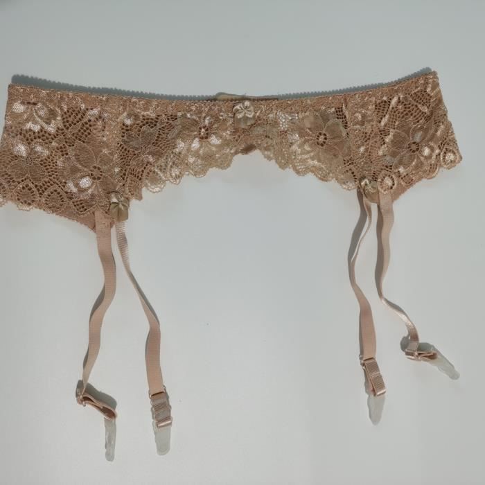 Porte-jarretelle en Dentelle Transparente pour Femme - Nude - Grande ...