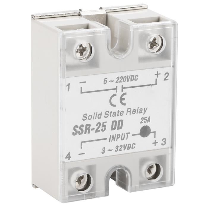 Mxzzand relais SSR-25 Relais à semi-conducteurs SSR-25 DD 25A 5-220VDC ...