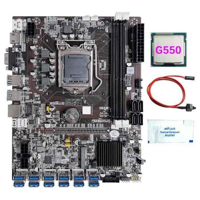 B75 12 Card GPU BTC Mining Motherboard+G550 CPU+Thermal Grease - Cdiscount Informatique