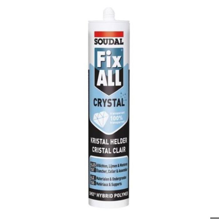 Mastic-colle - SOUDAL - FIX ALL CRYSTAL - 290 ml - 100 % transparent ...