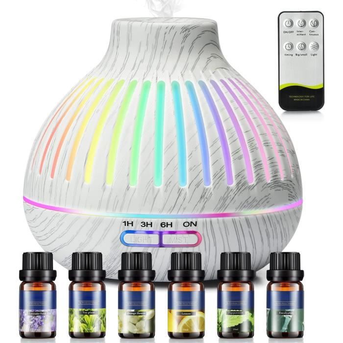 Diffuseur d'Huiles Essentielles 400ml avec 6 * 10ml Huiles Essentielles, Electrique Diffuseur ...