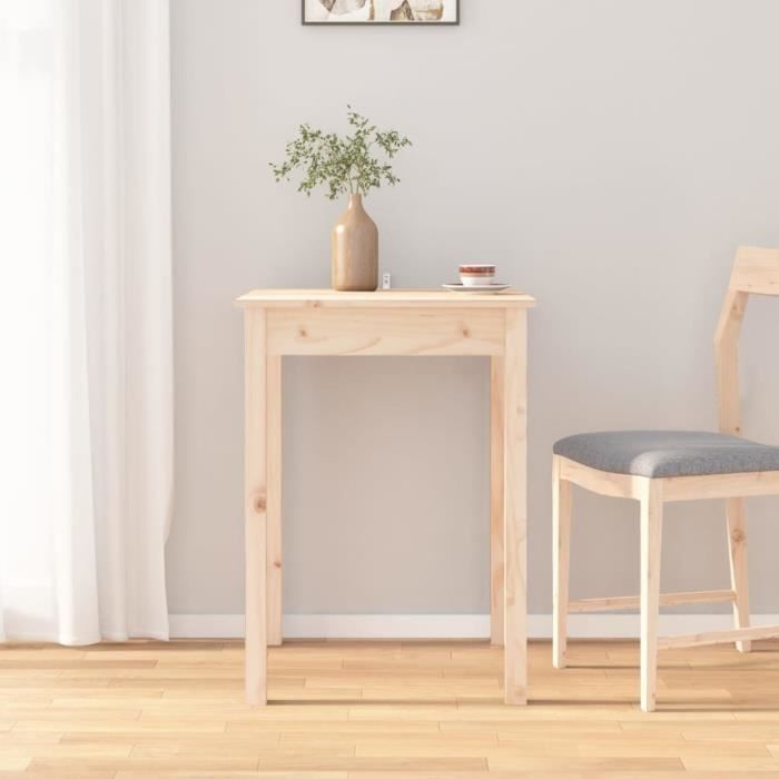 VidaXL Table à manger 55x55x75 cm Bois massif de pin 814254 - Cdiscount ...