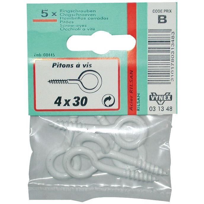 Piton à vis - VYNEX - 6x25 mm - Acier rilsanisé - Lot de 3 - Cdiscount ...